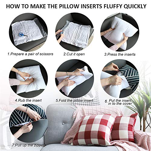 HIPPIH 18x18 Pillow Insert Set of 4, Decorative Euro Square Throw Pillow Inserts for Couch, Sofa, Bed