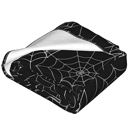 Annalice Spider Cobweb Spiderweb Halloween Goth Pattern Flannel Fleece Blanket Ultra-Soft Fluffy Warm Throw Blanket for Couch Bed All Seasons Suitable for Women, Men 50*40inch