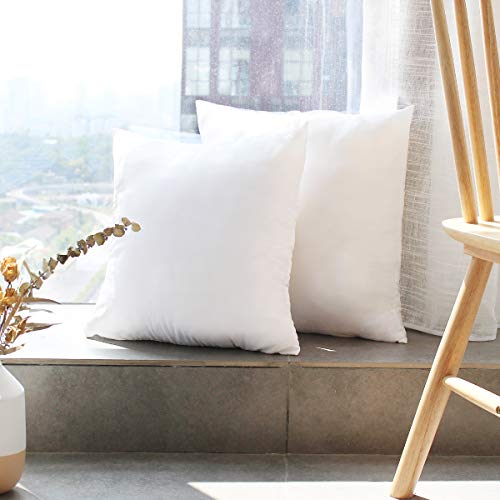 HIPPIH 18x18 Pillow Insert Set of 4, Decorative Euro Square Throw Pillow Inserts for Couch, Sofa, Bed