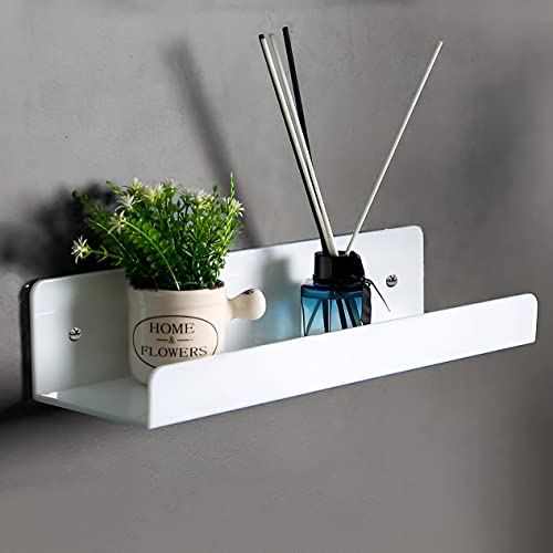 Plantex Acrylic Shelf- Floating Wall Ledge Display Shelf for Bathroom/Kitchen/Bedroom/Livingroom- Wall Mounted (White)