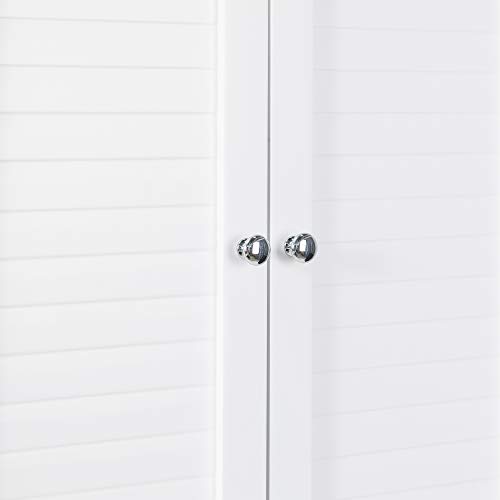 Glitzhome Bathroom Over-The-Toilet Space Saver Storage with Shelf and 2-Door Cabinet, 68" H, White