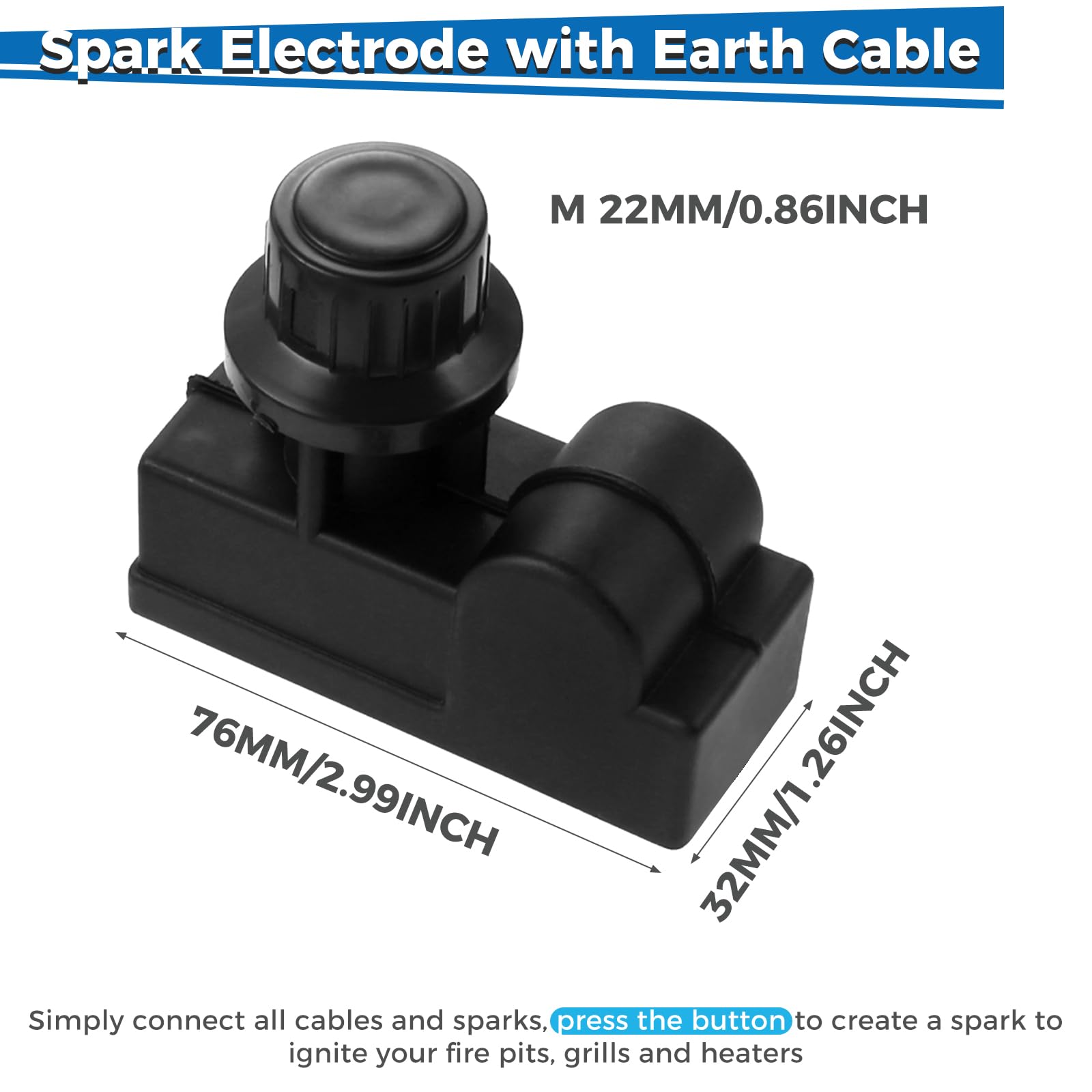 ETERMETA Grill Igniter, Spirit Ignitor Replacement, Push Button Control Switch Ignition with Sparkers for Gas Grill