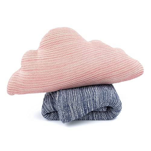 Saturday Park Navy Blue Knitted Throw Blanket - Soft Couch, Bed Blanket - 100% Cotton - Warm and Cozy - Oeko-TEX Certified