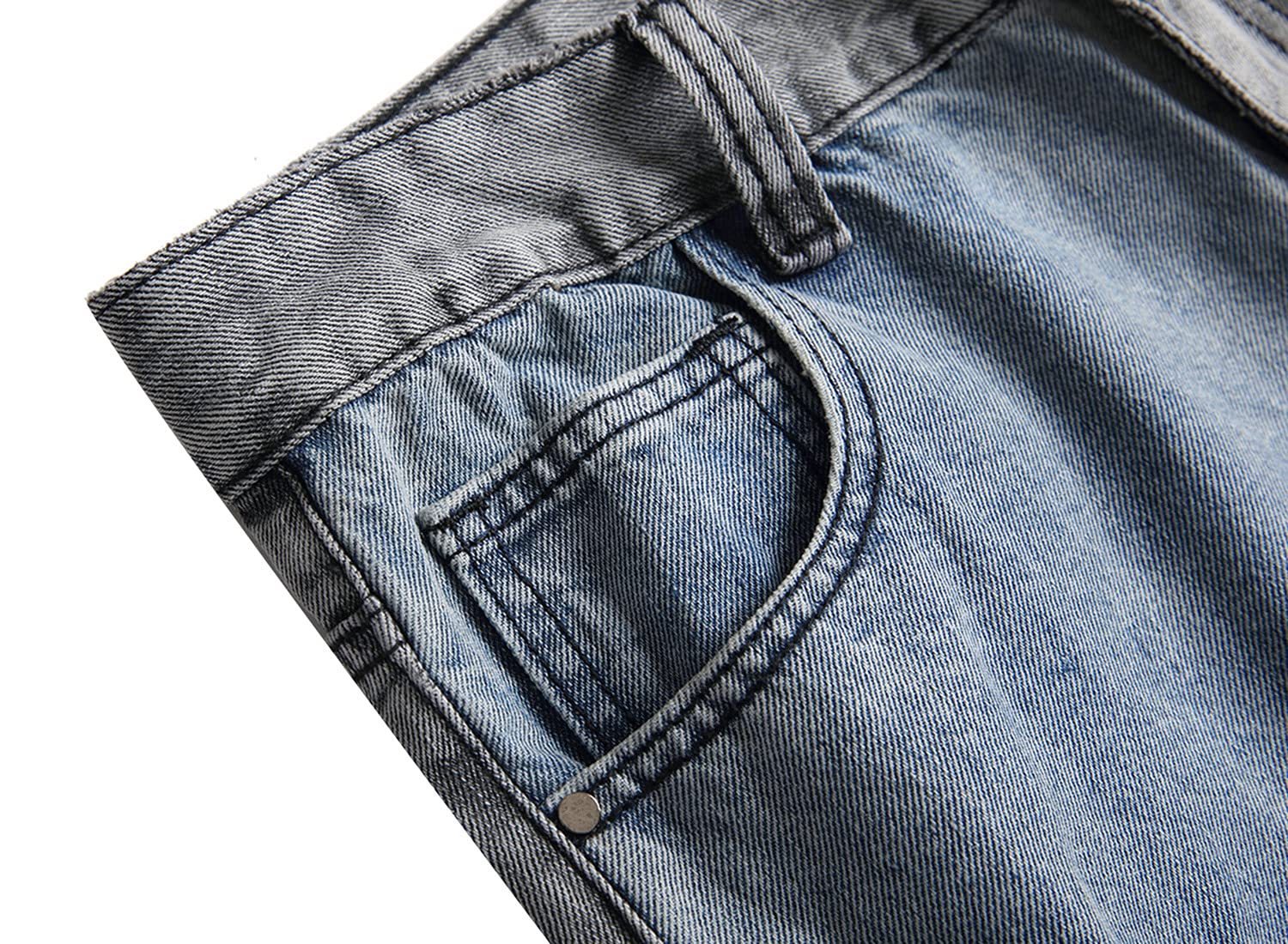 Men's Slim Fit Ripped Jeans for Men Distressed Destroyed Straight Leg Jeans Blue 36