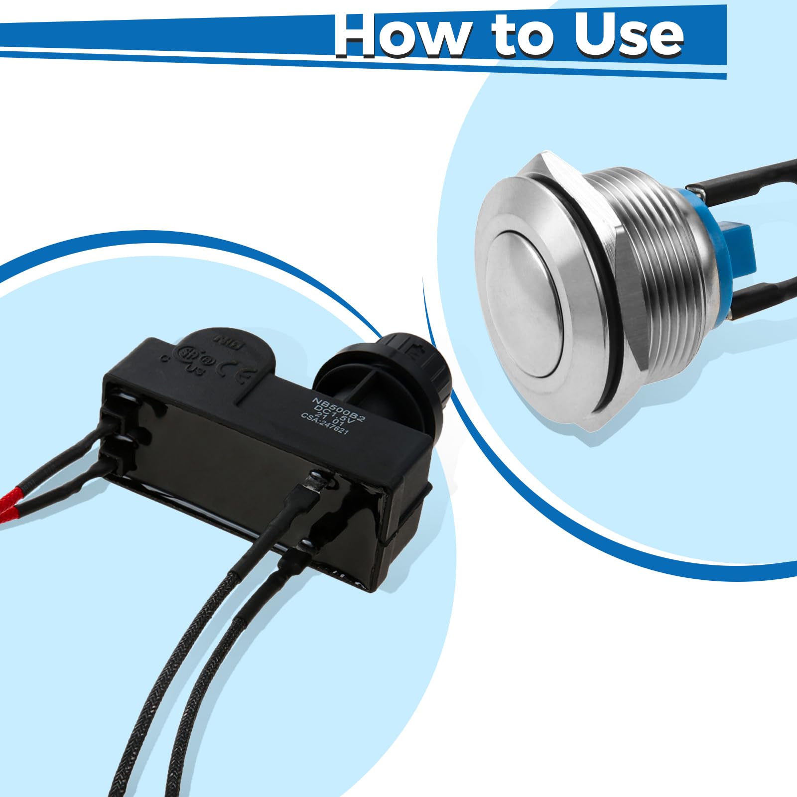 ETERMETA Grill Igniter, Spirit Ignitor Replacement, Push Button Control Switch Ignition with Sparkers for Gas Grill