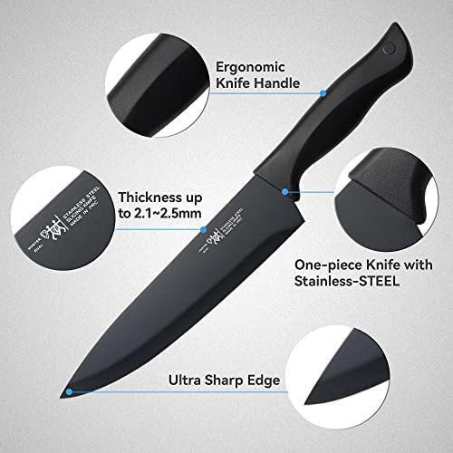 HUNTER Knife Set, Kitchen Knife Set 16PCS black knife set, knife set with Acrylic Stand, Knife Set Dishwasher Safe, Sharp knife set, Elegant Black