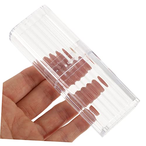 ADOCARN 4pcs Lid Organizer Swab Storage Plastic Apothecary Swabs Holder Ball Jar Bathroom Case Canisters Portable Clear Container Dispenser Cleaning with Toothpick Floss