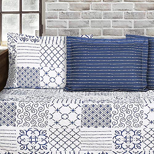 Lush Decor Blue Daybed Monique 6 Piece Cover Set, 39"x75"