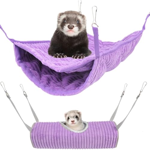 Bangminda Small Animal Hammock Ferret Hammock Hammock Tunnel Hamster Squirrel Sugar Slingshot Guinea Pig Ferret Accessories Hanging Hiding Tunnel Tube Toy for Cage