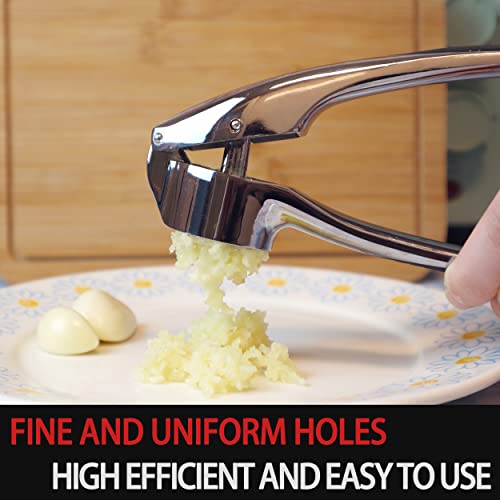 Garlic Press, Heavy Duty Garlic Mincer Ginger Press, Garlic Press Mincer, Professional Grade Garlic Crusher, Rustproof & Dishwasher Safe