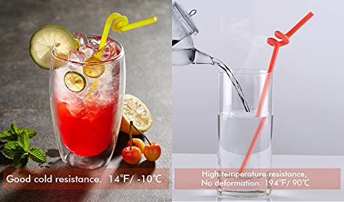 200 Pcs Disposable Drinking Straws, Colorful Long Flexible Bendy Straws (0.23'' diameter and 10.2" long)