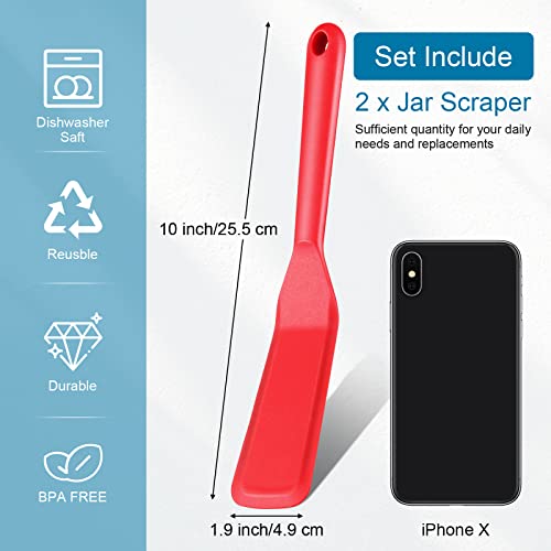 Silicone Thin Spatula Omelet Spatula Turner Long Crepe Spatula Heat Resistant Cooking Spatula Non Stick Pancake Spatula for Cooking Egg Burgers Pizza Pancake Steak Omelet Crepes (2, Red, Black)
