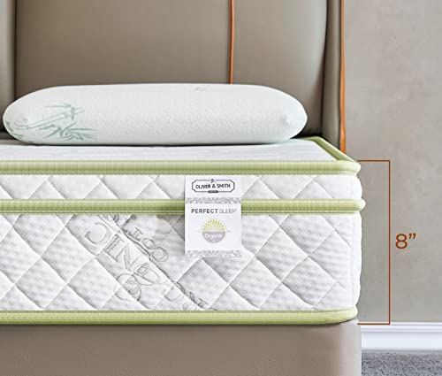 Twin Mattress - 8" Hybrid Mattress with Foam and Spring for Optimal Support and Comfort - Quilted Foam Soft Top - Rolled in a Box - Medium Firm - Oliver & Smith