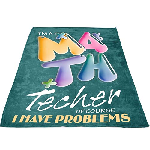OAKSTORE I'm A Math Teacher Soft Fleece Throw Blanket, Gift for Teacher Blanket for Bed and Couch (Medium Fleece Blanket (60"x50") - Green Pistachio)