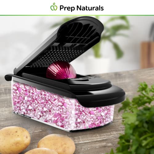 Vegetable Chopper, Veggie Chopper - Chopper Vegetable Cutter, Food Chopper & Onion Chopper - Veggie Chopper With Container, Vegetable Chopper With Container, Onion Chopper Dicers, Choppers - Black
