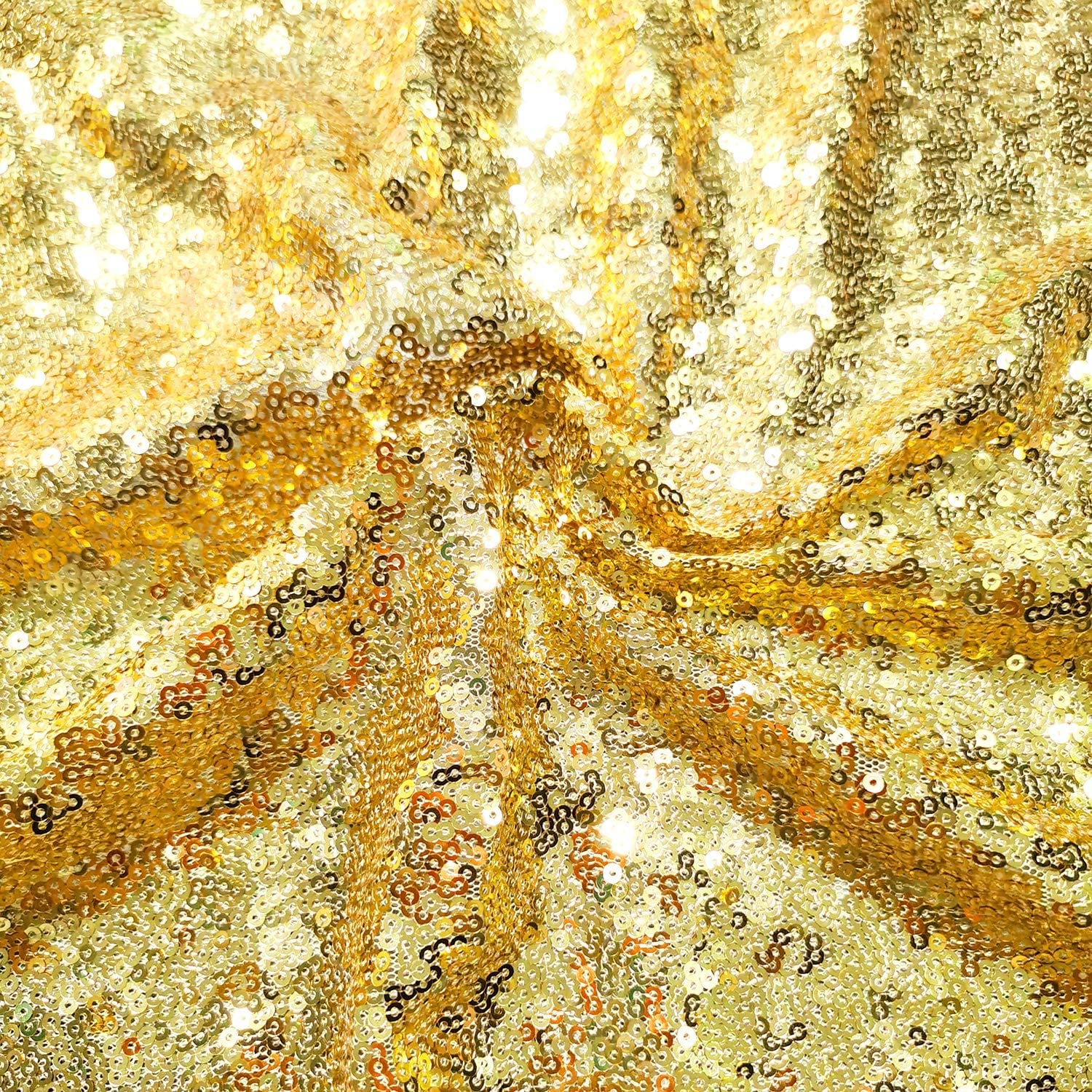 YCC 10FTx10FT Shiny Gold Sequin Backdrop Gold Sequin Curtain Background Photography Backdrop for Thanksgiving Christmas Party/Wedding Decorations Drapes Backdrop Photo Booth (10X10FT, Gold)