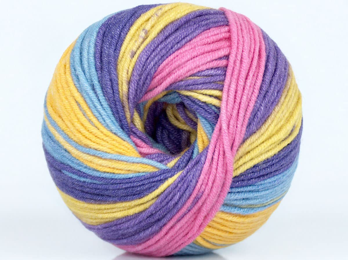 Lot of 8 Skeins Ice Yarns Alara Batik (50% Cotton) Yarn Pink Purple Olive Green Blue Yellow