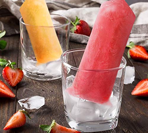 200 Pcs Popsicle Bags, Plastic Freeze Ice Pop Bags, Disposable Popsicle Bags with Funnel, Ice Candy Bags for Making Ice Pop, Yogurt, Ice Candy(3 x 10 In)