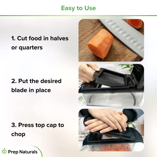 Vegetable Chopper, Veggie Chopper - Chopper Vegetable Cutter, Food Chopper & Onion Chopper - Veggie Chopper With Container, Vegetable Chopper With Container, Onion Chopper Dicers, Choppers - Black
