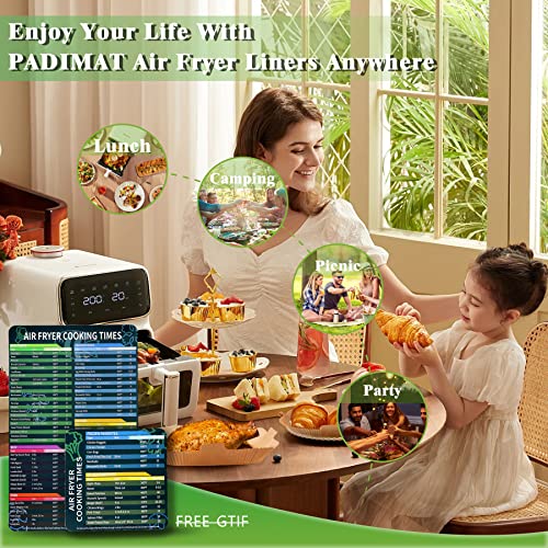 Air Fryer Disposable Paper Liner - 50PCS 7.9In Square Non-Stick Insert Parchment Paper Liners, Oil-proof, Water-proof Cooking Baking Roasting Filter Sheet for Airfryer Basket, Microwave, Oven, Dryer