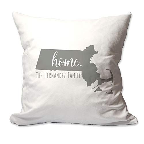 Pattern Pop Personalized State of Massachusetts Home Throw Pillow Cover - 17X17 Throw Pillow Cover (NO Insert) - Decorative Throw Pillow Cover (Throw Pillow Cover)