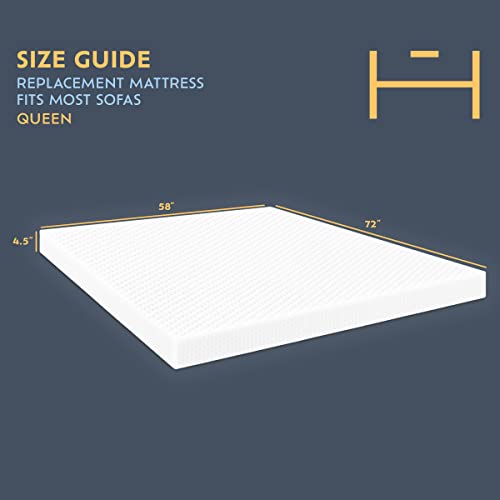Heyward Premium Memory Foam Sofa Bed Replacement Mattress for Queen Size Sleeper | 4.5β Inch | CertiPUR-US Certified | Washable Material w/Non-Slip Base | 73βL x 58βW x 4.5βH