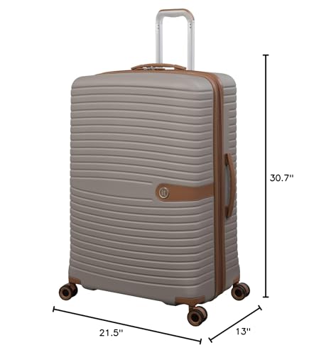 it luggage Encompass 31" Hardside Checked 8 Wheel Expandable Spinner, Beige and Brown
