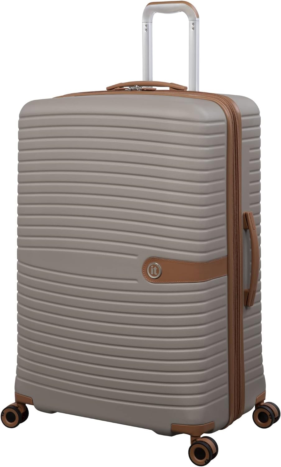 it luggage Encompass 31" Hardside Checked 8 Wheel Expandable Spinner, Beige and Brown