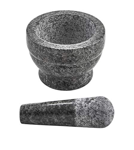 IMUSA USA Small Polished Mortar and Pestle, 3.75”, Granite