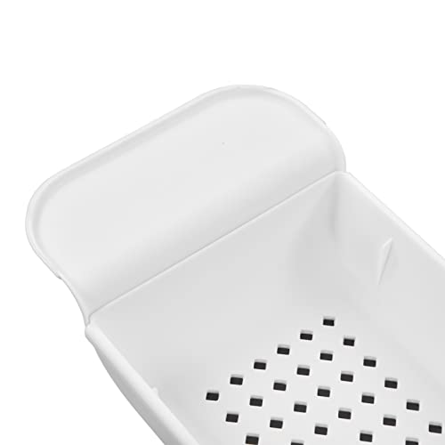 Expandable Bathtub Caddy Tray, Multifunction Bath Organizer Rack Holder for Candle Towel Book Phone Storage(White)