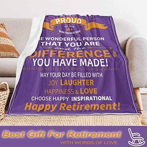 2023 Retirement Blanket Gift for Him & Her - Happy Retirement 60"x50" Soft Throw - Perfect for Nurses, Police, Teachers, Colleagues, Bosses & Parents.