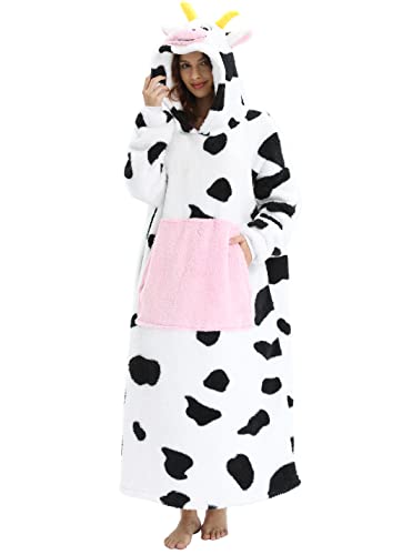 Oversized Wearable Blanket Sweatshirt for Adult Cute Animal Hoodie Blanket Jacket with Sleeves and Giant Pocket