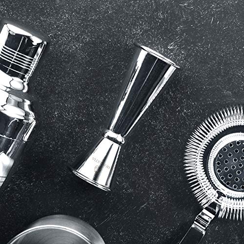 Double Cocktail Jigger with Measurements Inside(OZ&ML) Stainless Steel Bar Measuring Jigger 2 oz 1 oz Bar Tool Shot Japanese Jigger for Bartending by Homestia