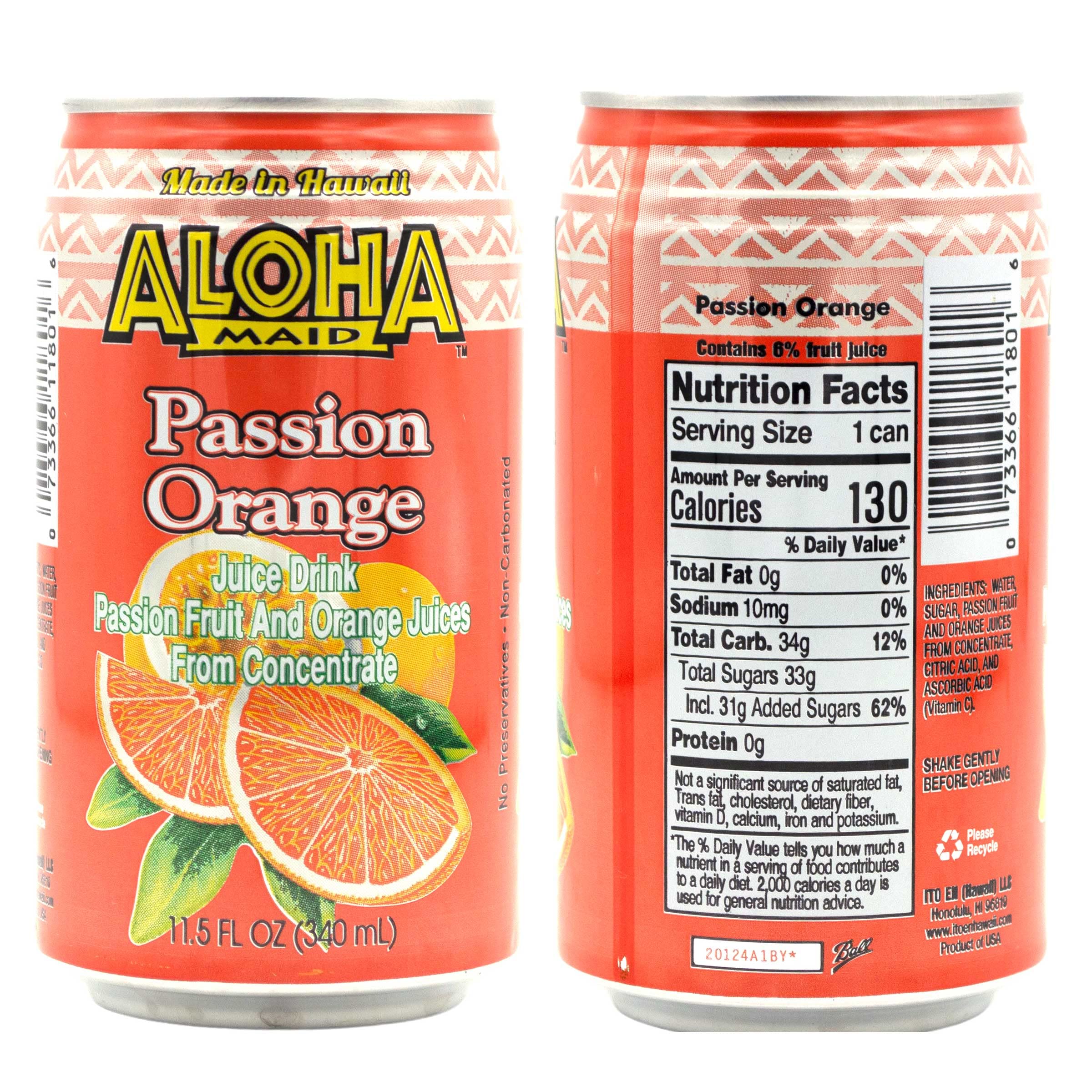 Aloha Maid Drinks, Variety, All Flavors, 1 Can per Flavor, Total 10 Cans