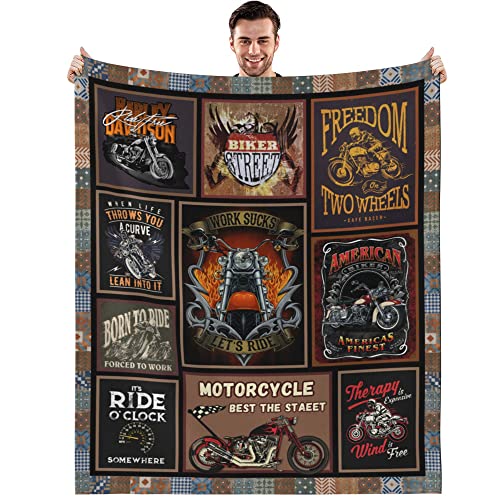 ZUMAS Motorcycle Gifts Blanket for Men Women, Throw Blanket for Boys Kids Adult Bedroom Decoration, Christmas, Thanksgiving, Birthday Gifts for Boys Teens Kids (Motorcycle, 50x60)