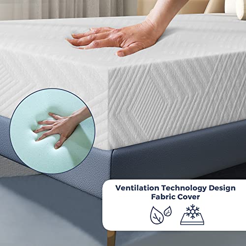 IULULU Full Mattress, 6 inch Memory Foam Mattress in a Box Full Size for Bunk Bed, Medium Firm, CertiPUR-US Certified, Made in USA, White