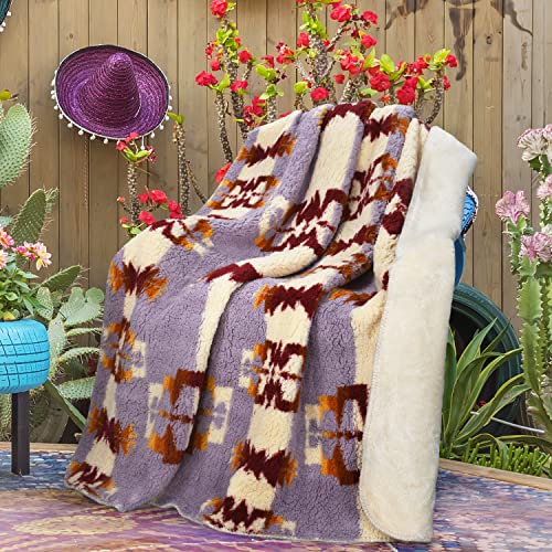 Catalonia Southwest Throw Blanket, Aztec Blanket for Couch or Room Decor, Reversible Comfy Fluffy Mexican Blanket, Gift Blanket, 50x60 inches