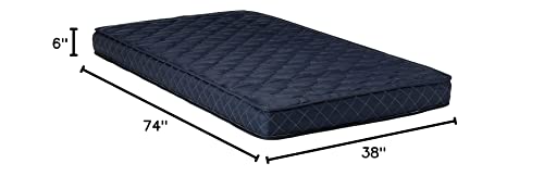 AC Pacific 6-Inch Water-Resistant Memory Foam Mattress Made in USA with Stylish Diamond-Quilted Breathable Fabric, Distributes Weight Evenly, Twin XL, Navy Blue