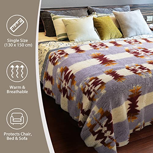 Catalonia Southwest Throw Blanket, Aztec Blanket for Couch or Room Decor, Reversible Comfy Fluffy Mexican Blanket, Gift Blanket, 50x60 inches