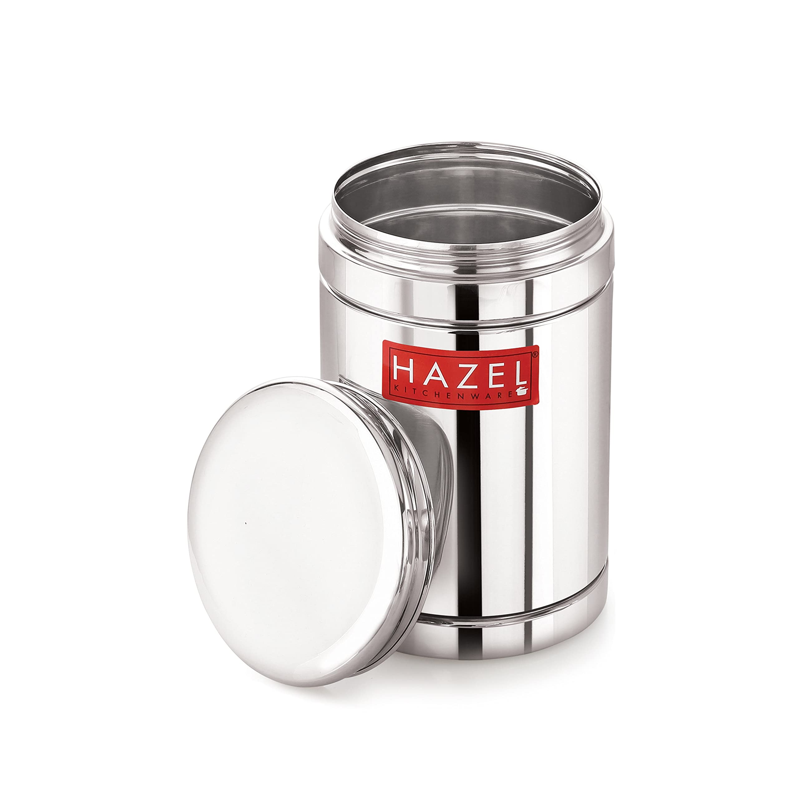 HAZEL Stainless Steel Container Set | 1200 ml Set of 5 Steel Container for Kitchen Storage Set | Air Tight Containers for Kitchen Storage | Ideal for Storing Rice, Cereal, Pulse, Snacks.