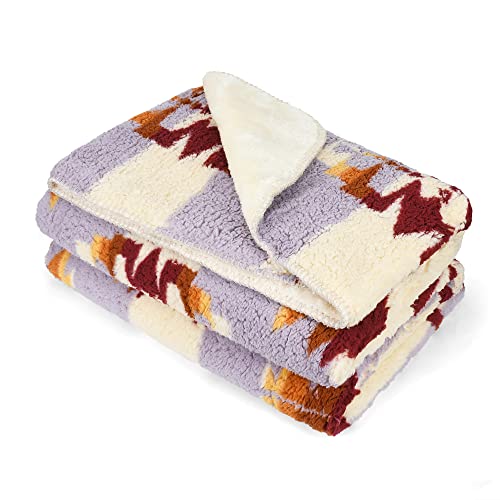 Catalonia Southwest Throw Blanket, Aztec Blanket for Couch or Room Decor, Reversible Comfy Fluffy Mexican Blanket, Gift Blanket, 50x60 inches