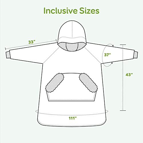 Sivio Blanket Sweatshirt, Plush Flannel Sherpa Wearable Blanket with Sleeves and Giant Pocket, Oversized Hoodie for Women and Men, Grey