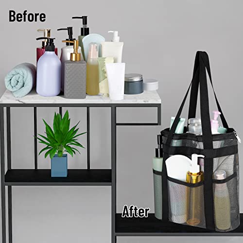 YAWSOUP 4-Pack Shower Shelf & Portable 2-Pack Mesh Shower Caddy,For Bathroom, Office, Dorm, Beach, Swim, Travel, Bundle - 2 Pack