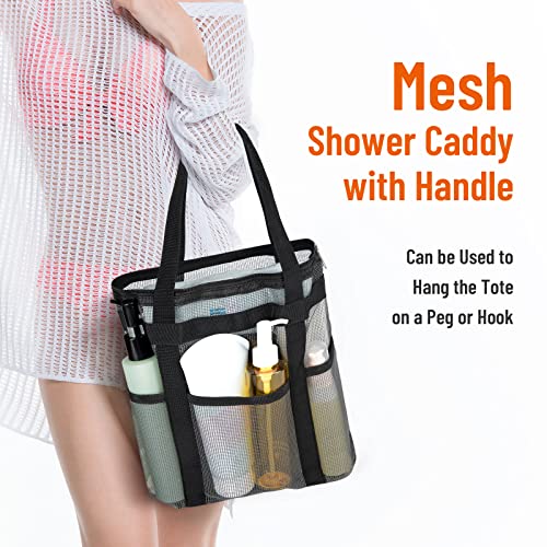 YAWSOUP 4-Pack Shower Shelf & Portable 2-Pack Mesh Shower Caddy,For Bathroom, Office, Dorm, Beach, Swim, Travel, Bundle - 2 Pack