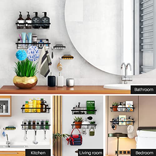 YAWSOUP 4-Pack Shower Shelf & Portable 2-Pack Mesh Shower Caddy,For Bathroom, Office, Dorm, Beach, Swim, Travel, Bundle - 2 Pack
