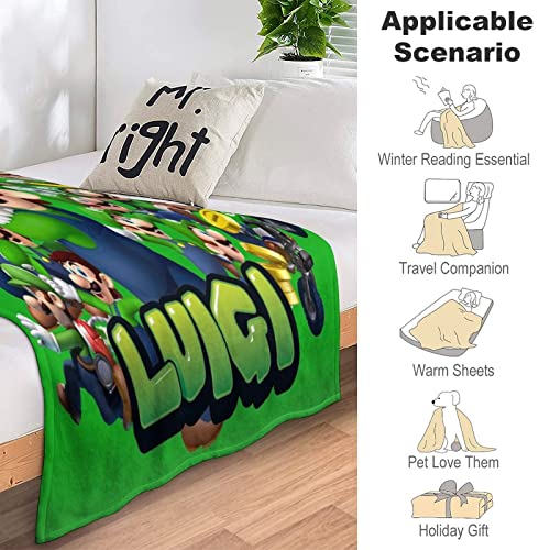 SCGOLD Throw Blanket, 40x50 inch Fleece Blanket Lightweight Blankets for Sofa, Couch, Bed, Camping, Travel - Super Soft Cozy Microfiber Blanket & Xmas Gift, Green