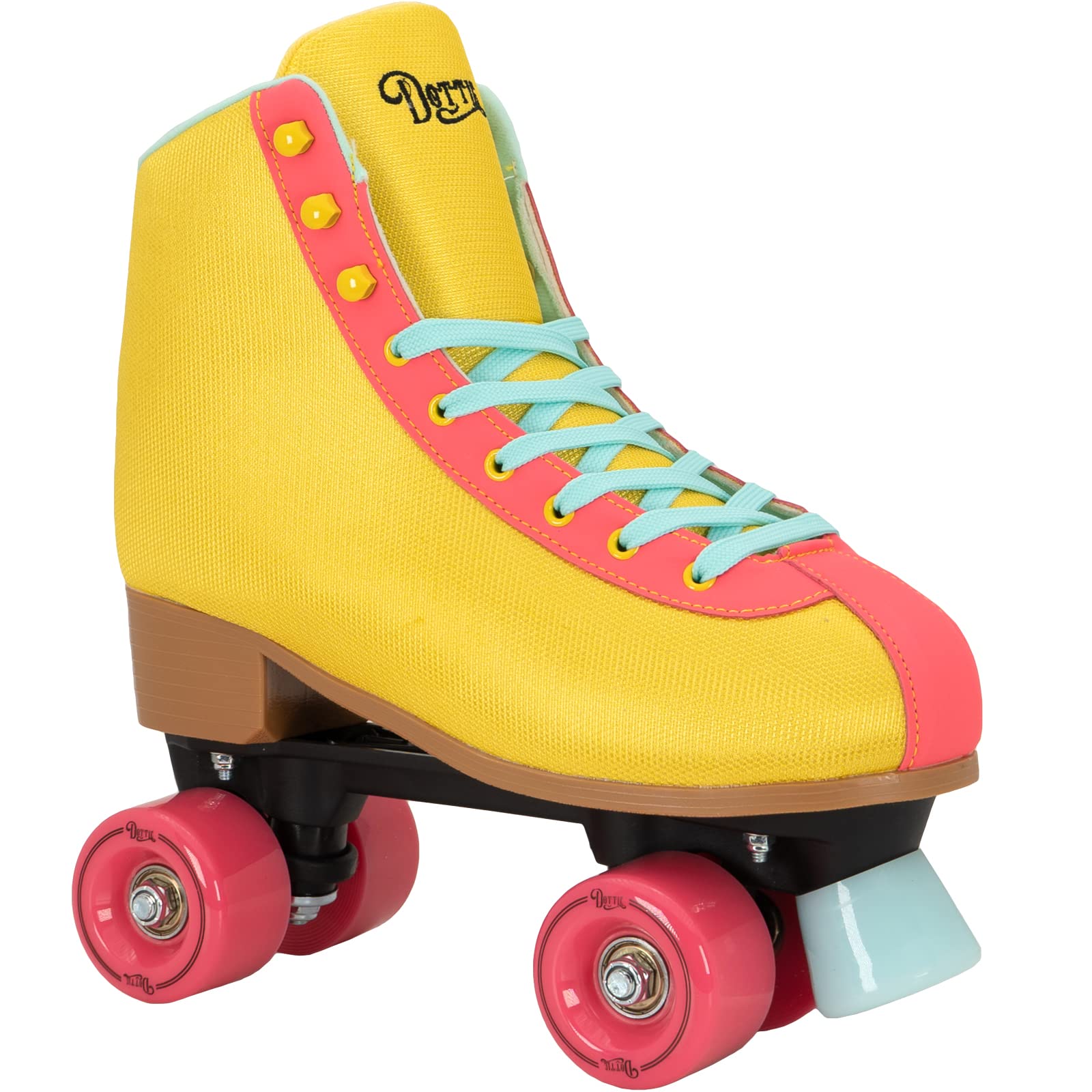 Lenexa Dottie Roller Skates - Indoor/Outdoor Roller Skates for Women - Roller Skates for Girls - Roller Skates for Kids (Ladies' 7, Yellow)