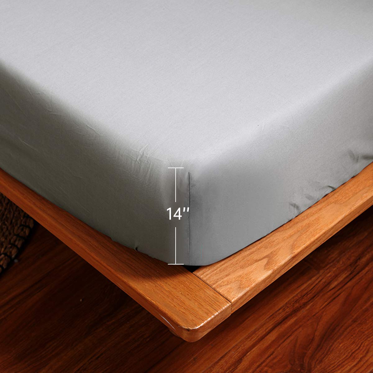 NHNHN Fitted Sheet-Deep Pockets-Soft Microfiber-Easy Care-Shrinkage and Fade Resistant-Fitted Sheets Full Size for Girl Woman Teens Kids-Only 1 Fitted Sheet(Full,Light Grey)