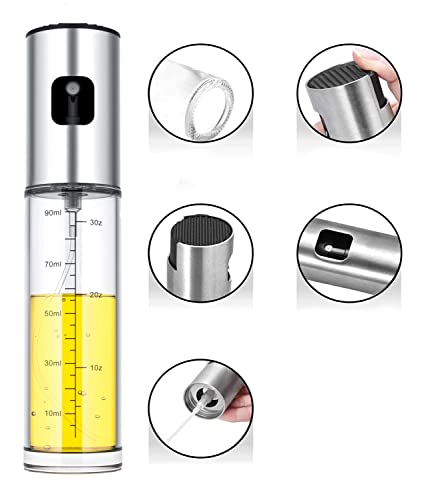 NIKKIER Oil Sprayer for Cooking,100ml Olive Oil Spritzer,Oil Sprayer for Air Fryer, Salad,BBQ,Roasting