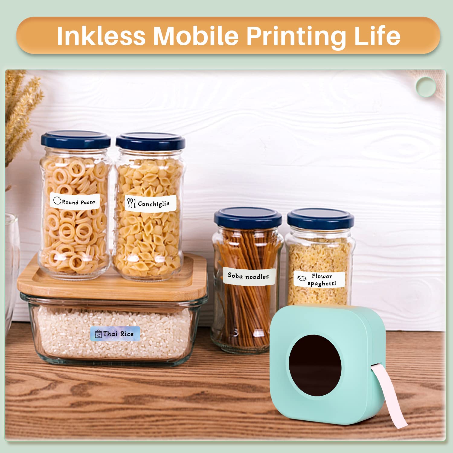 Memoking Small Label Maker Q30S Label Makers with Tape Portable - Wireless Bluetooth Label Maker with Different Fonts, Easy to Use, with 3 Rolls 14mm x 40mm White Thermal Labels Tapes